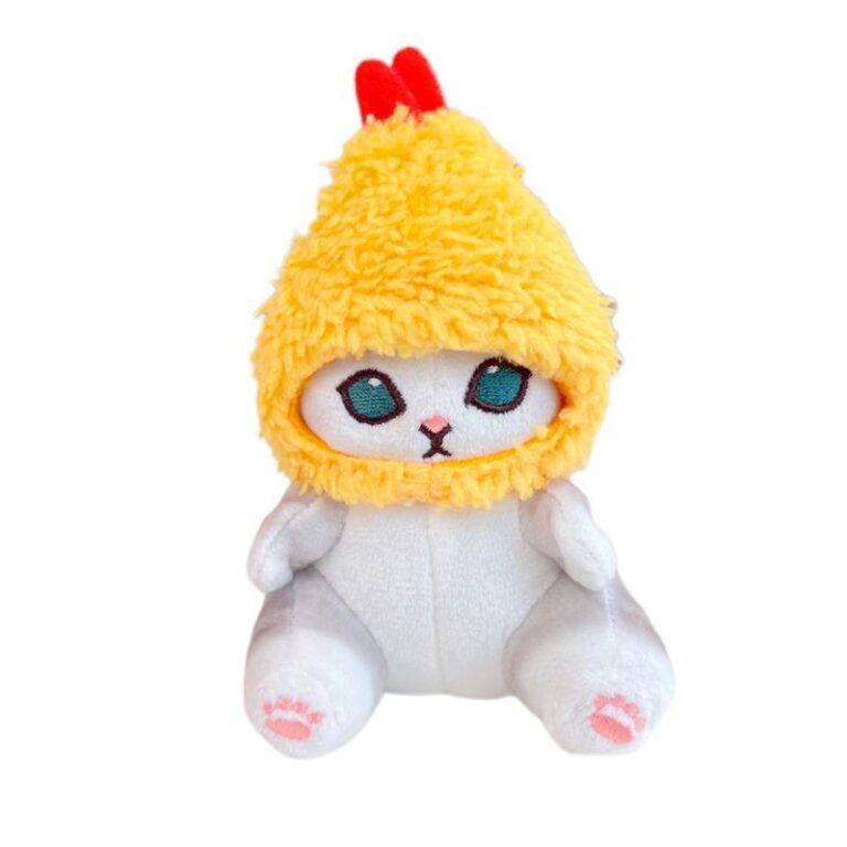 Shark Cat Plush Toy - 8 Inch Blue Kawaii Stuffed Animal With Fried ...